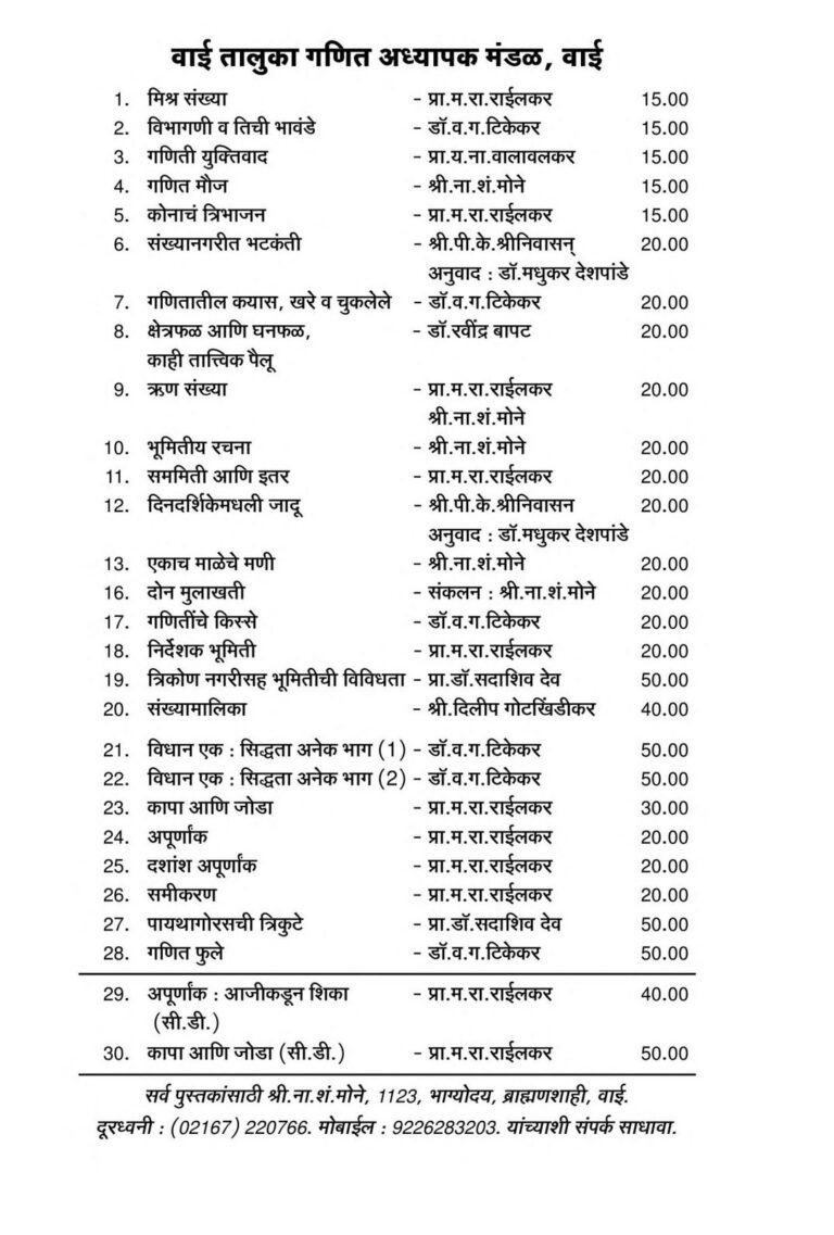 गणित फुले | Ganit Fule | Marathi PDF Book Free Download